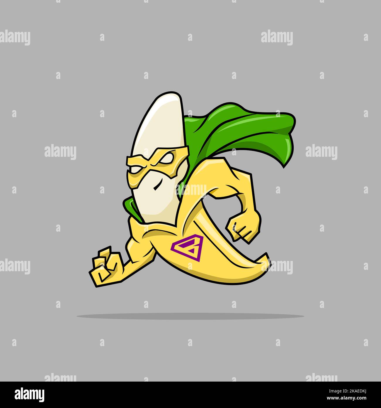 A vector illustration of a cartoon superhero banana Stock Vector Image & Art - Alamy