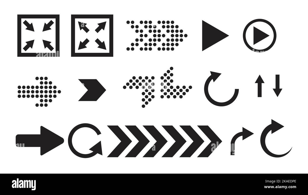 Arrows big black set icons. Arrow icon. Arrow vector collection. Arrow ...