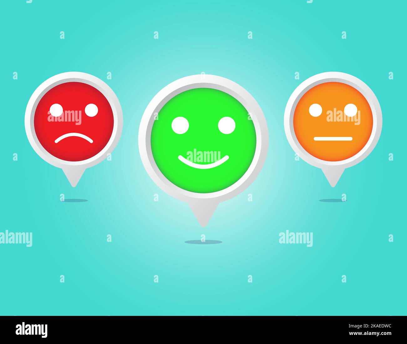 A vector illustration of traffic lights emoticons on a turquoise ...