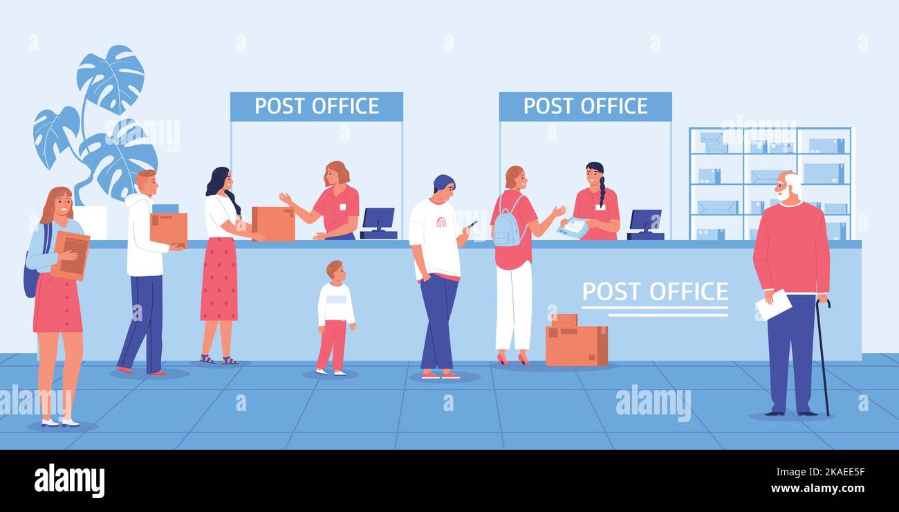 Post office flat composition queue at the post office people want to ...