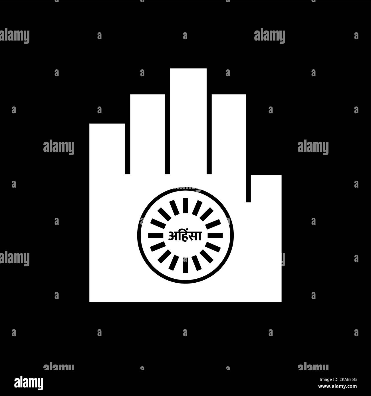 The Jain religious symbol with black and white color Stock Vector Image ...
