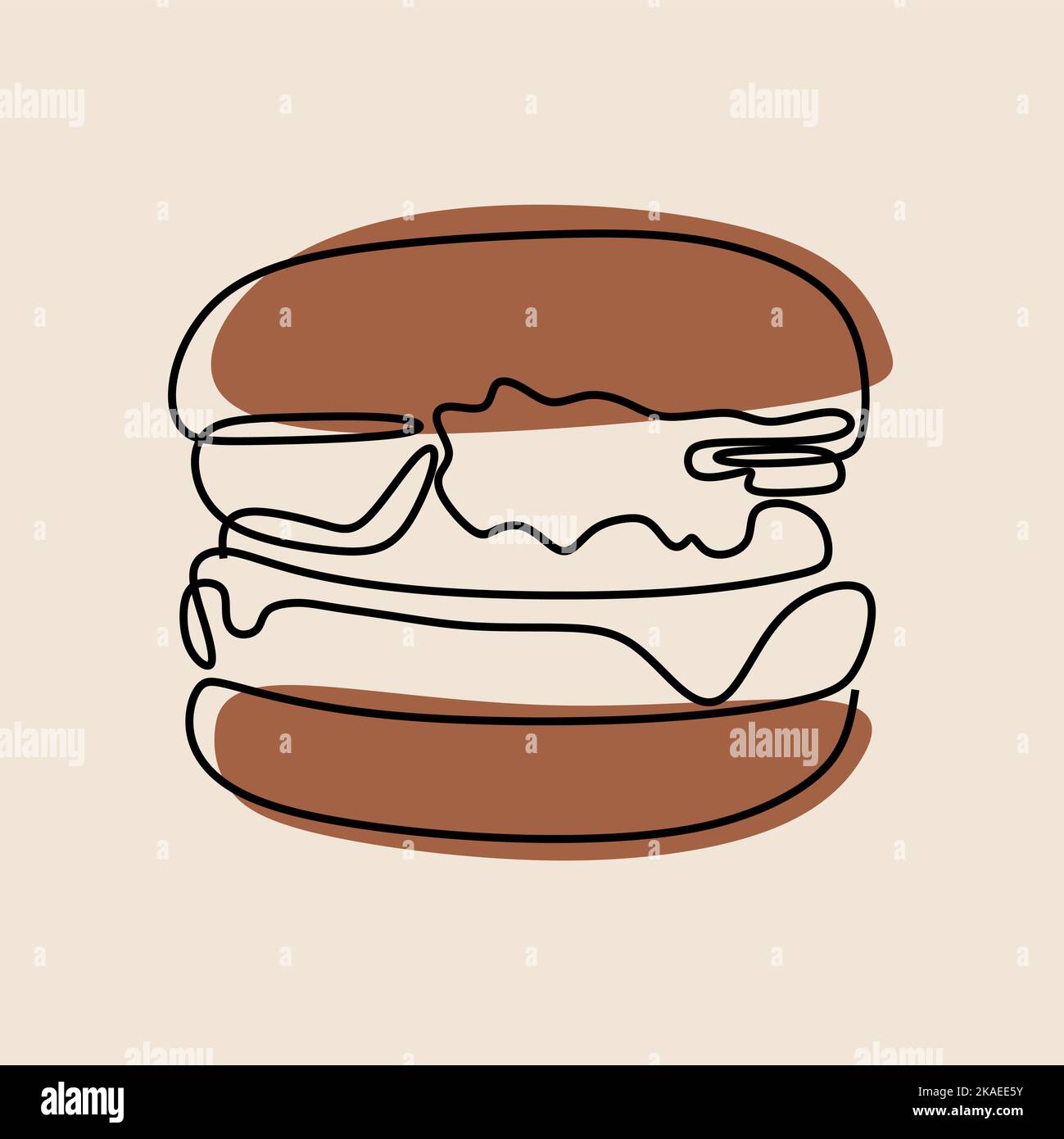 Single continuous line burger Stock Vector Images - Alamy