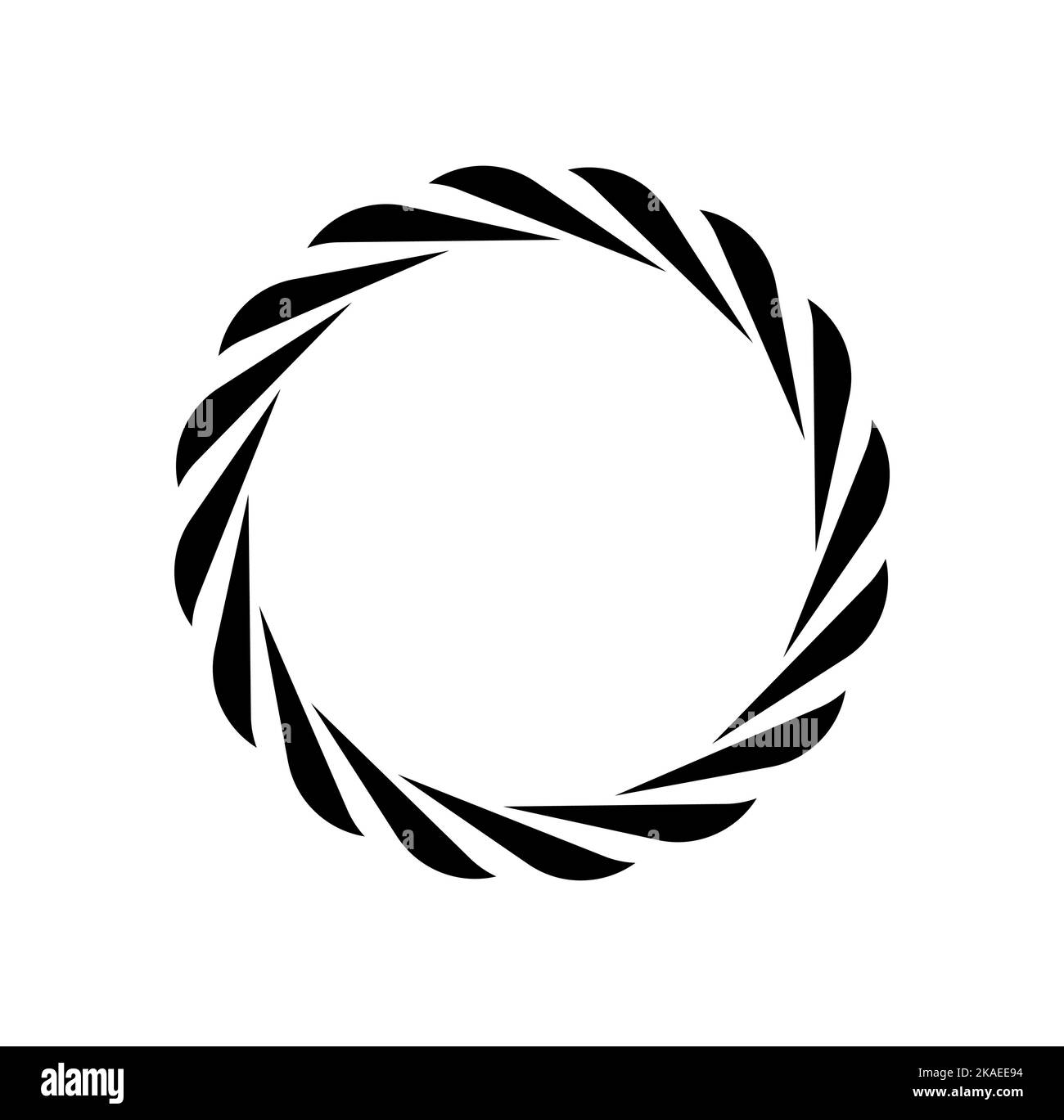 A vector of an ornamental circle with black geometrical shape details ...