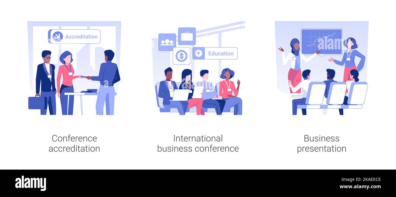 International business conference isolated concept vector illustration ...
