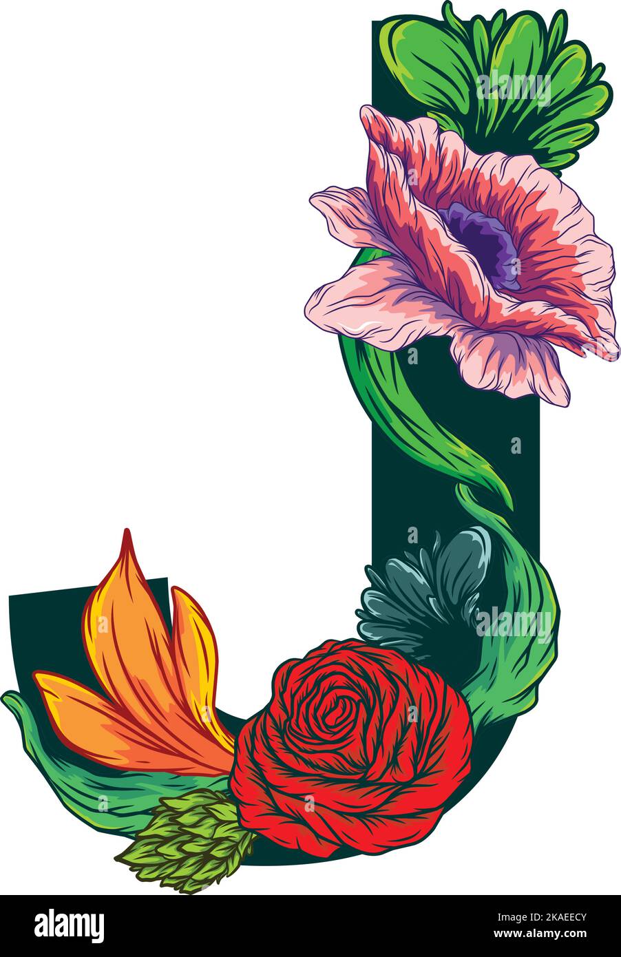 The Letter J In Flowers