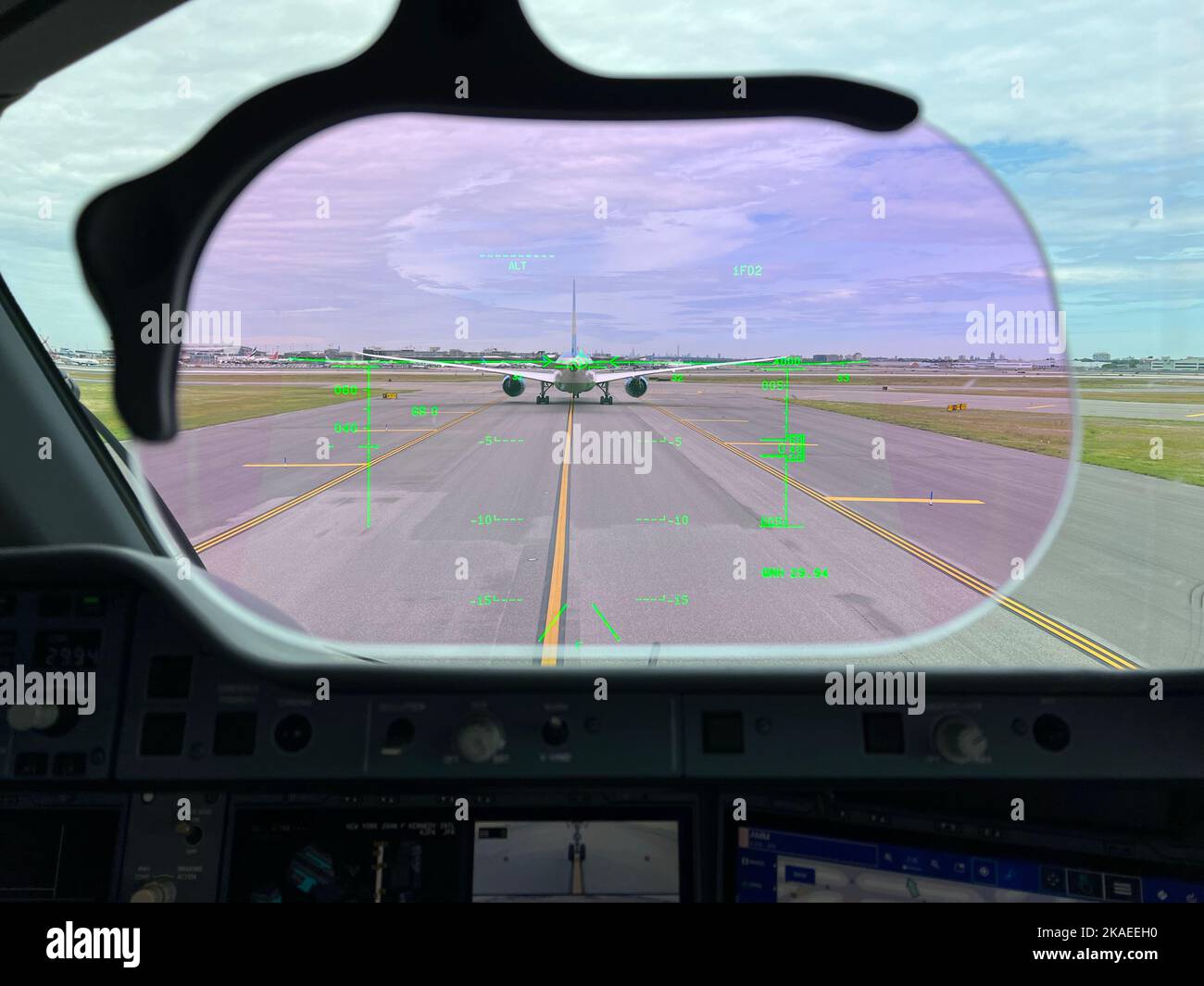 An Airbus A350 holding point on a taxiway Stock Photo - Alamy