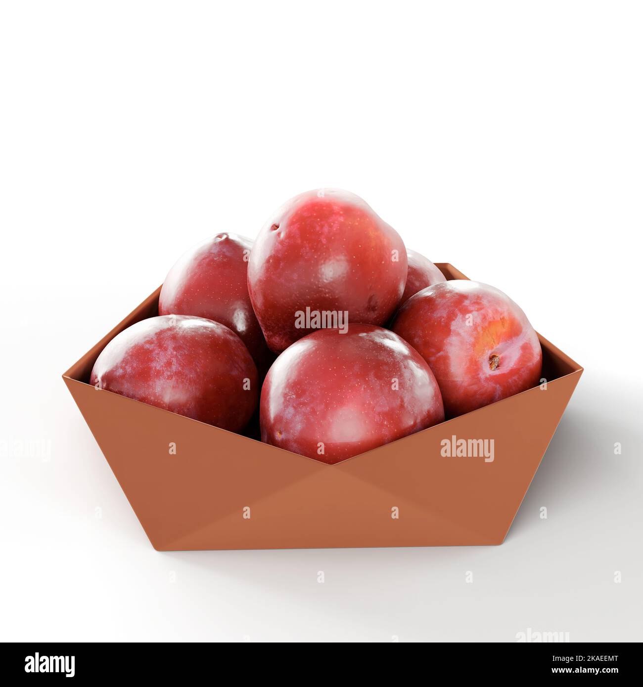A 3d rendering of red plums isolated on white background Stock Photo ...
