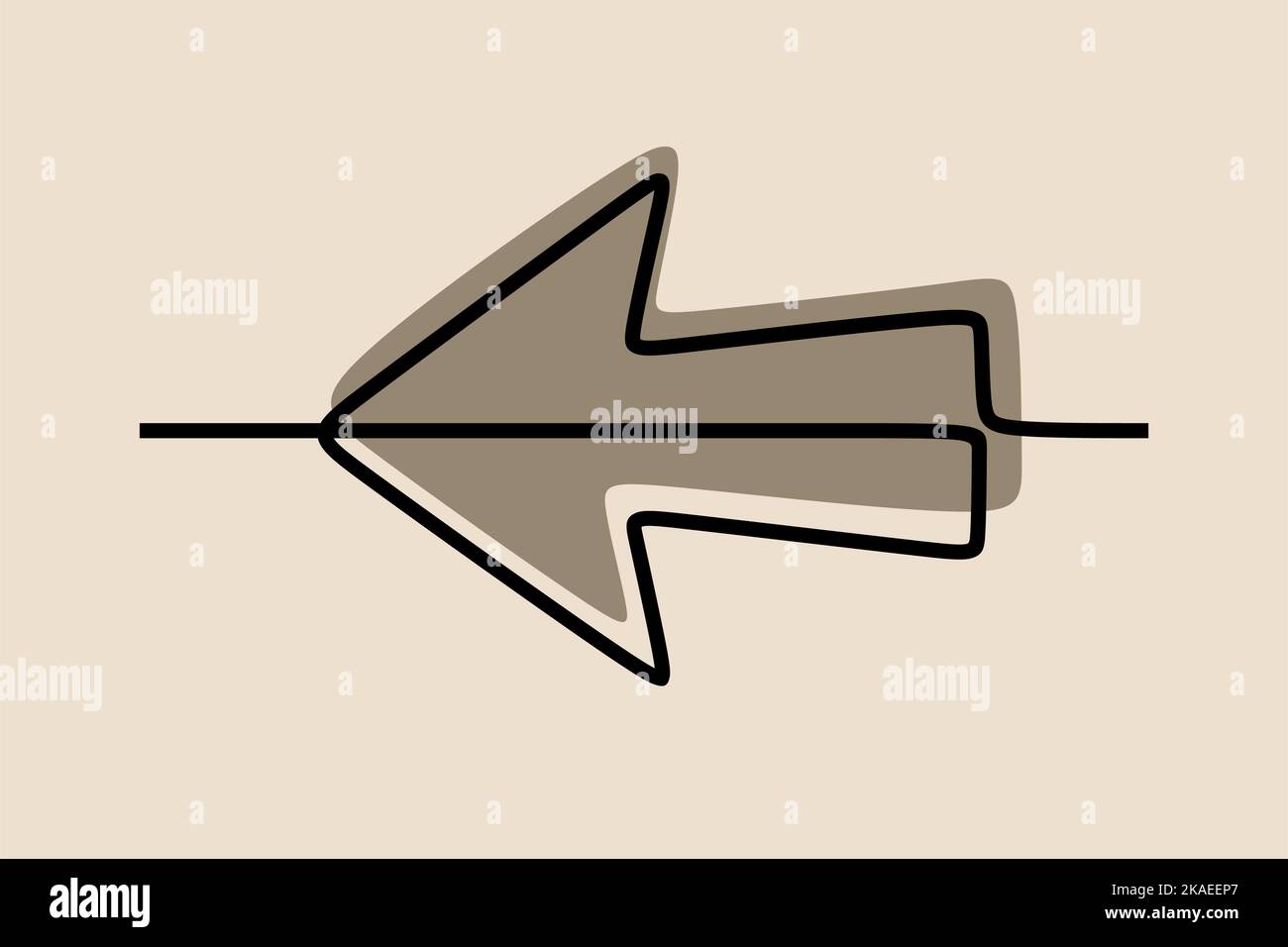 A digital illustration vector of a single line arrow design on a light ...