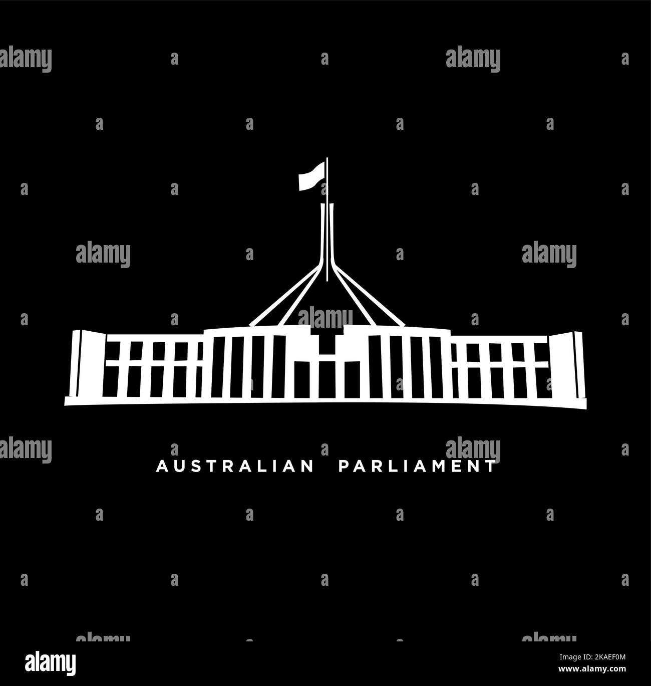 Australian parliament building icon. Australian parliament symbol ...