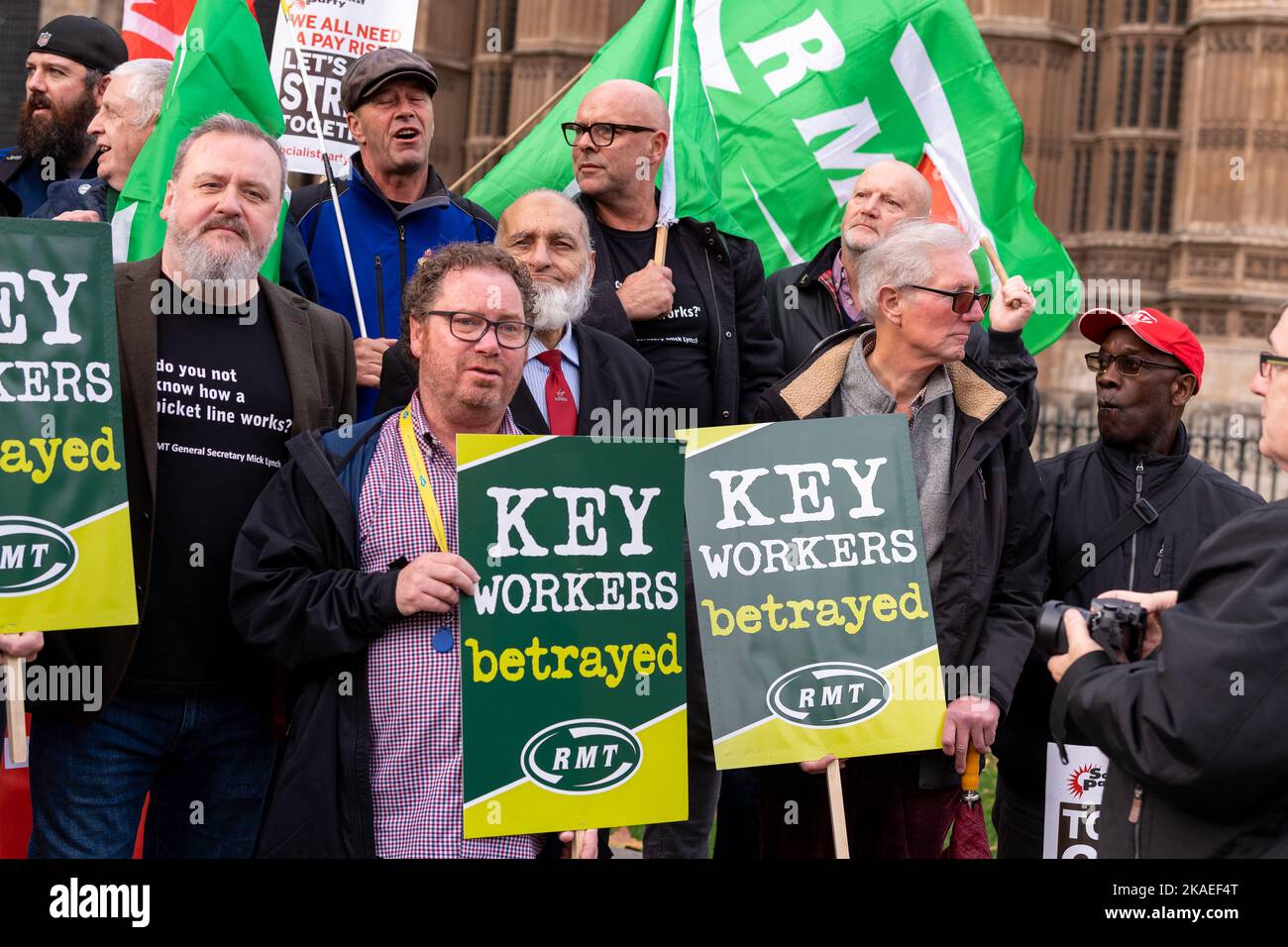 London, UK. 2nd Nov, 2022. RMT/TUC rally and TUC lobby of parliament ...