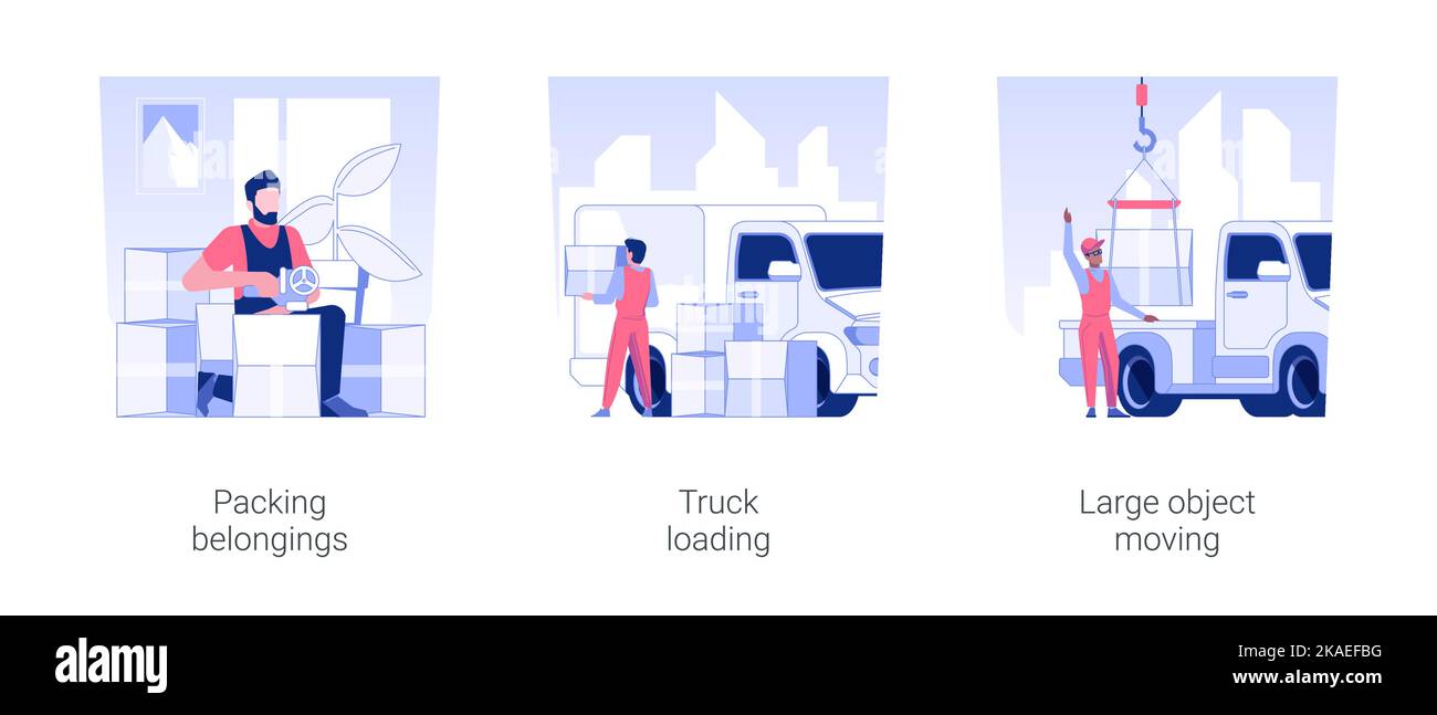 Moving company services isolated concept vector illustration set ...