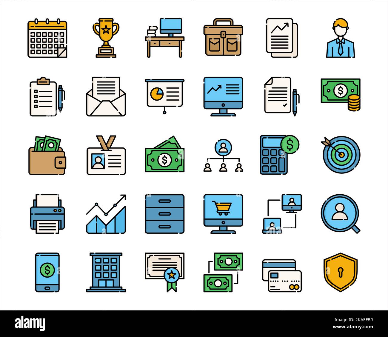 A vector illustration of business icon set Stock Vector Image & Art - Alamy