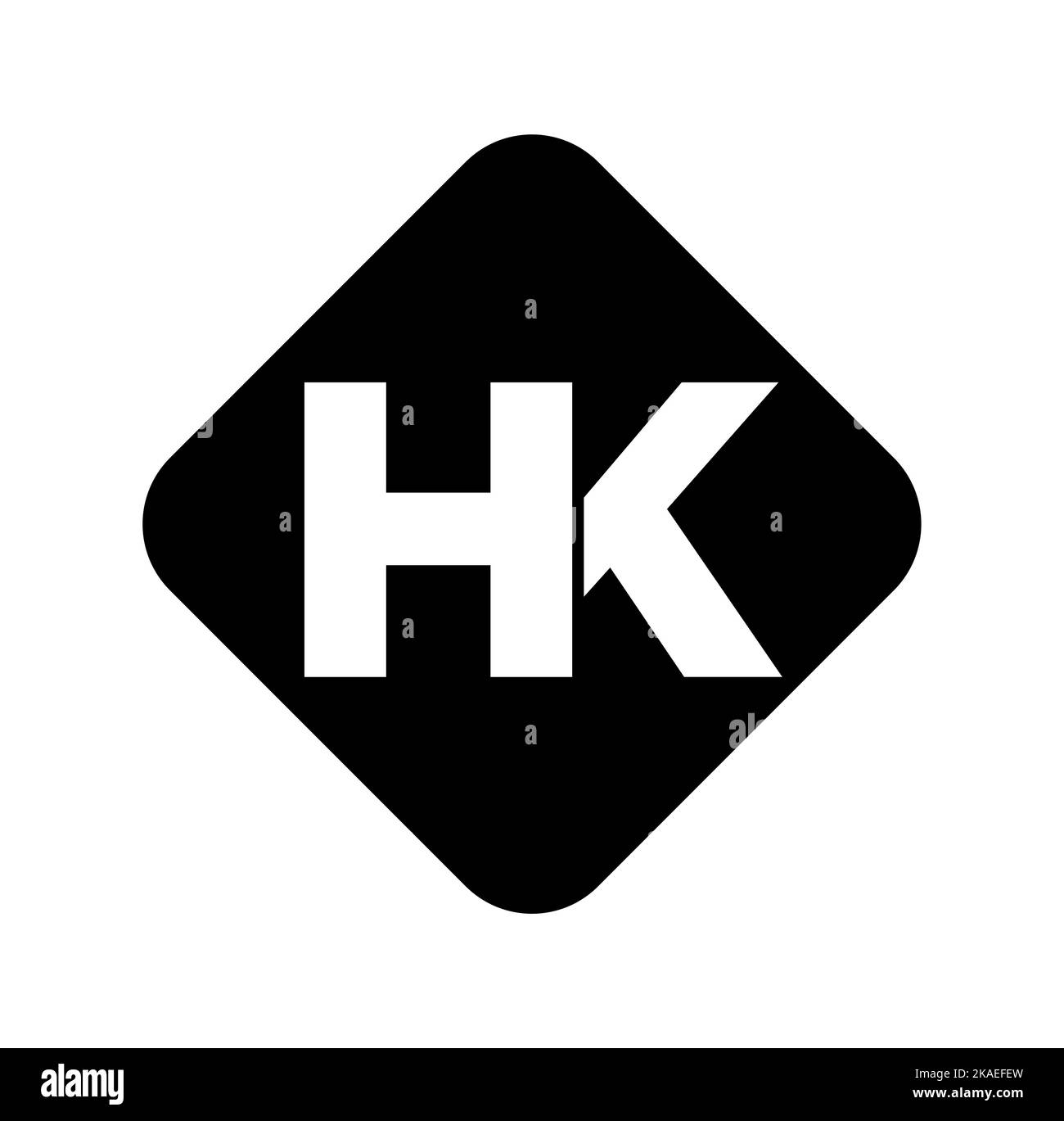 A vector illustration of a monogram of the initial letters of the HK ...