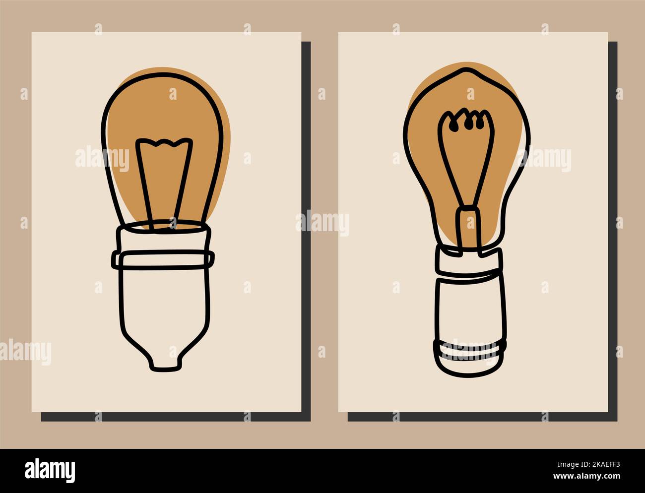A continuous single line vector illustration of two lamps Stock Vector ...