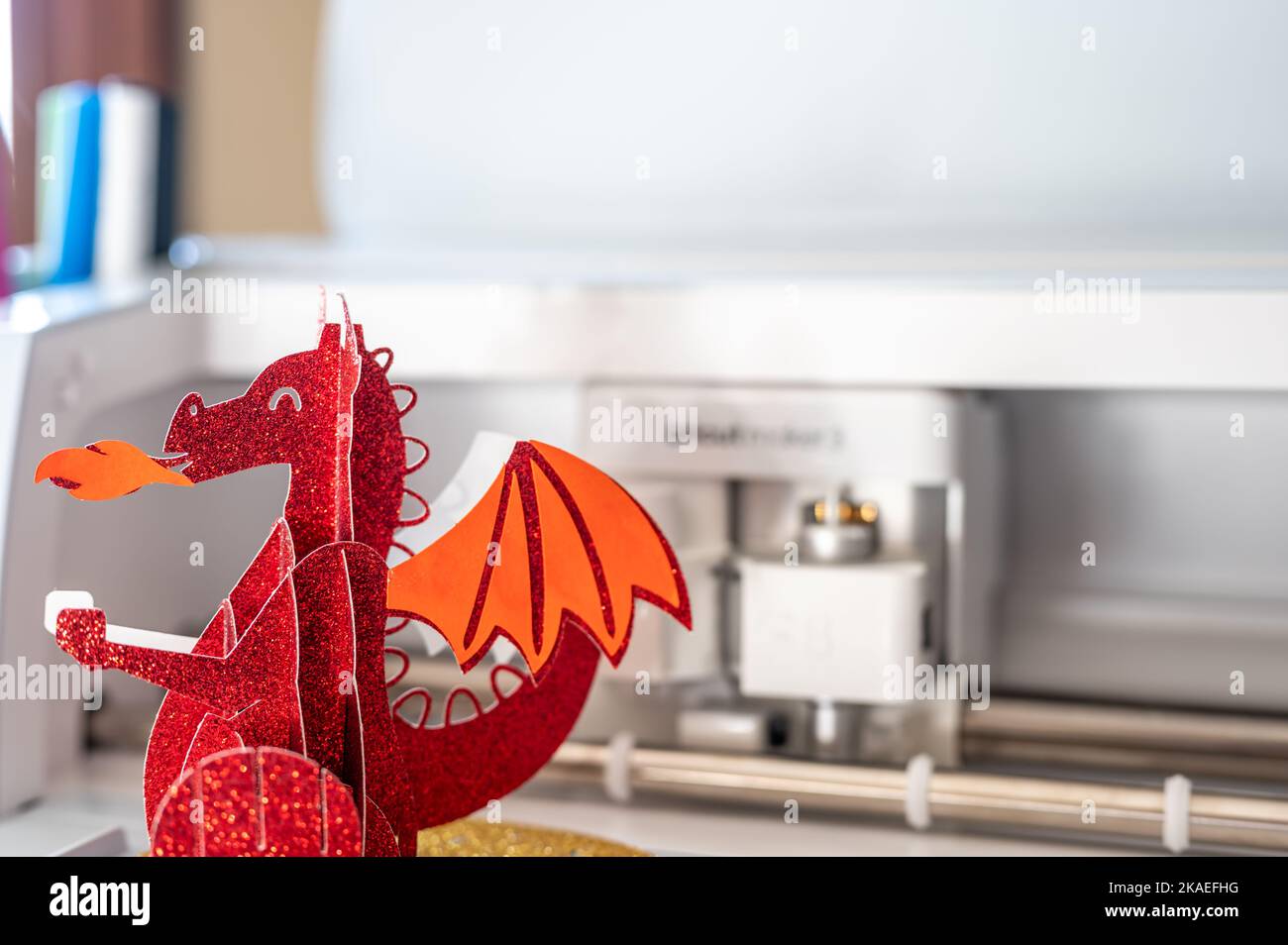 Tiffin, Iowa, USA - 10.2022 - Cricut smart cutting tool used in arts ...