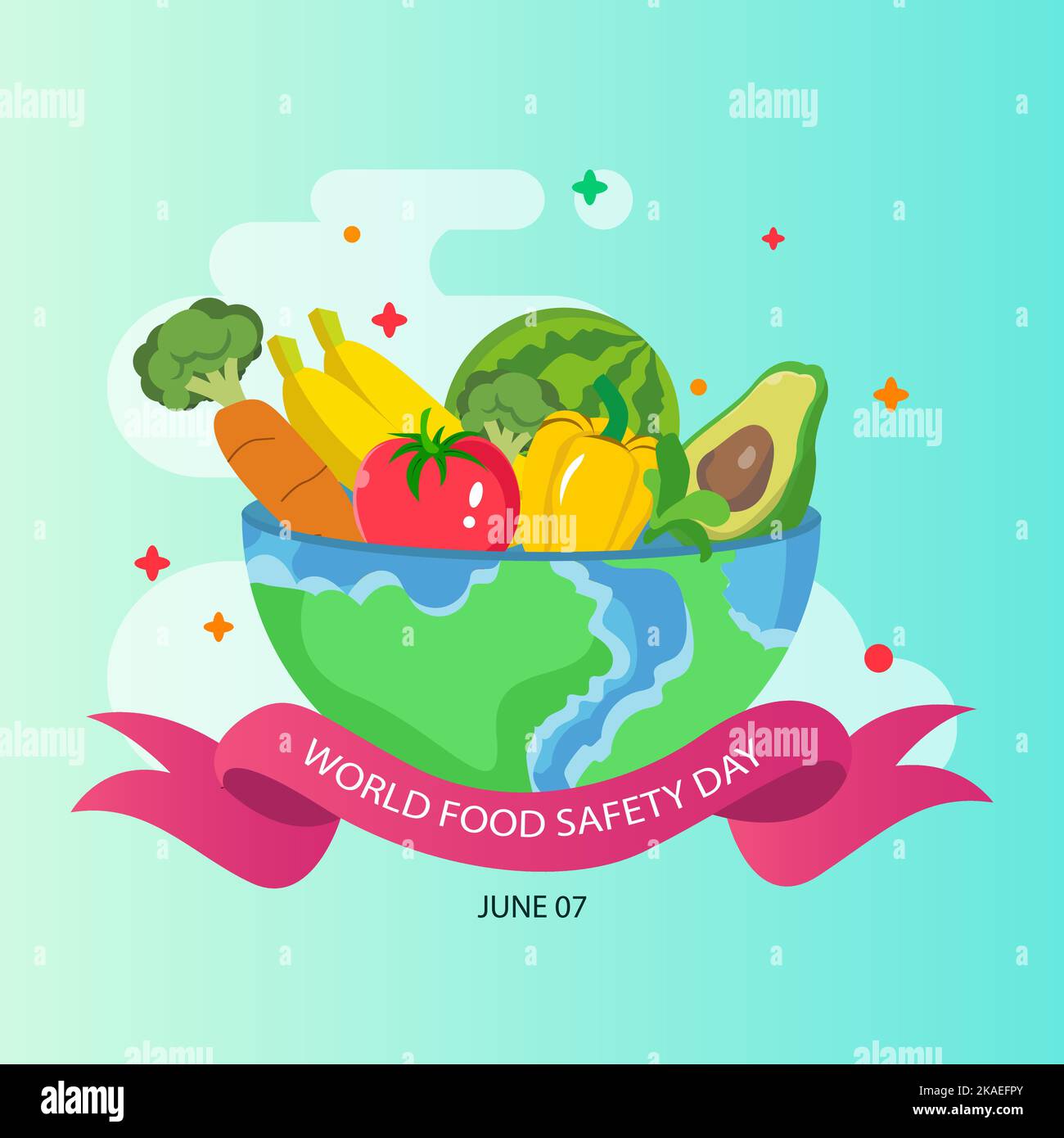 A vector illustration of vegetables, the concept of the world food ...