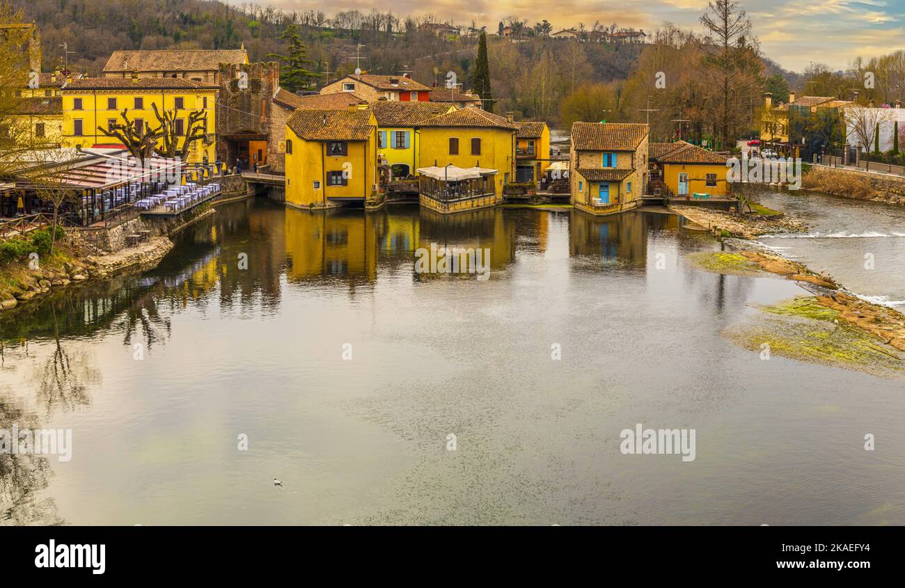Valeggio, Italy - 03-02-2022: High angle view of Valeggio sul Mincio ...