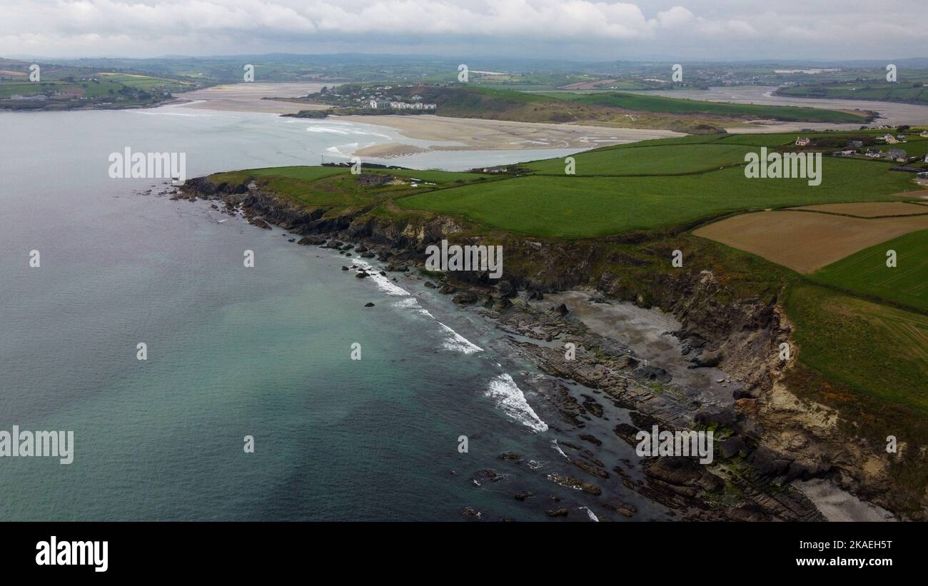 Stone cliffs on the south coast of Ireland, County Cork. Beautiful ...