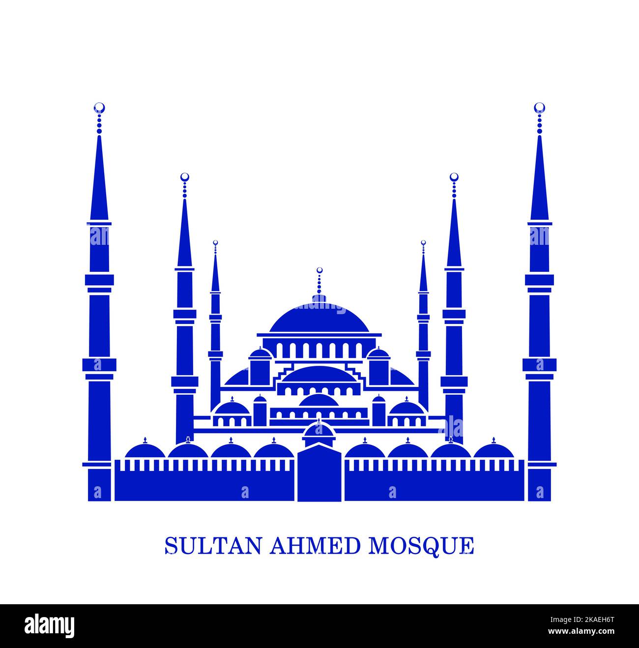 Sultan Ahamed Mosque vector icon. Sultan Ahamed Mosque blue vector ...