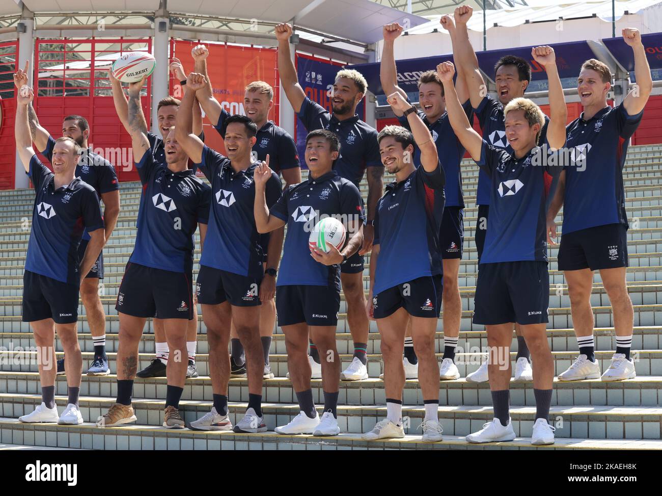 (Front row L to R) Alex McQueen, Max Woodward (captain), Mike Coverdale ...