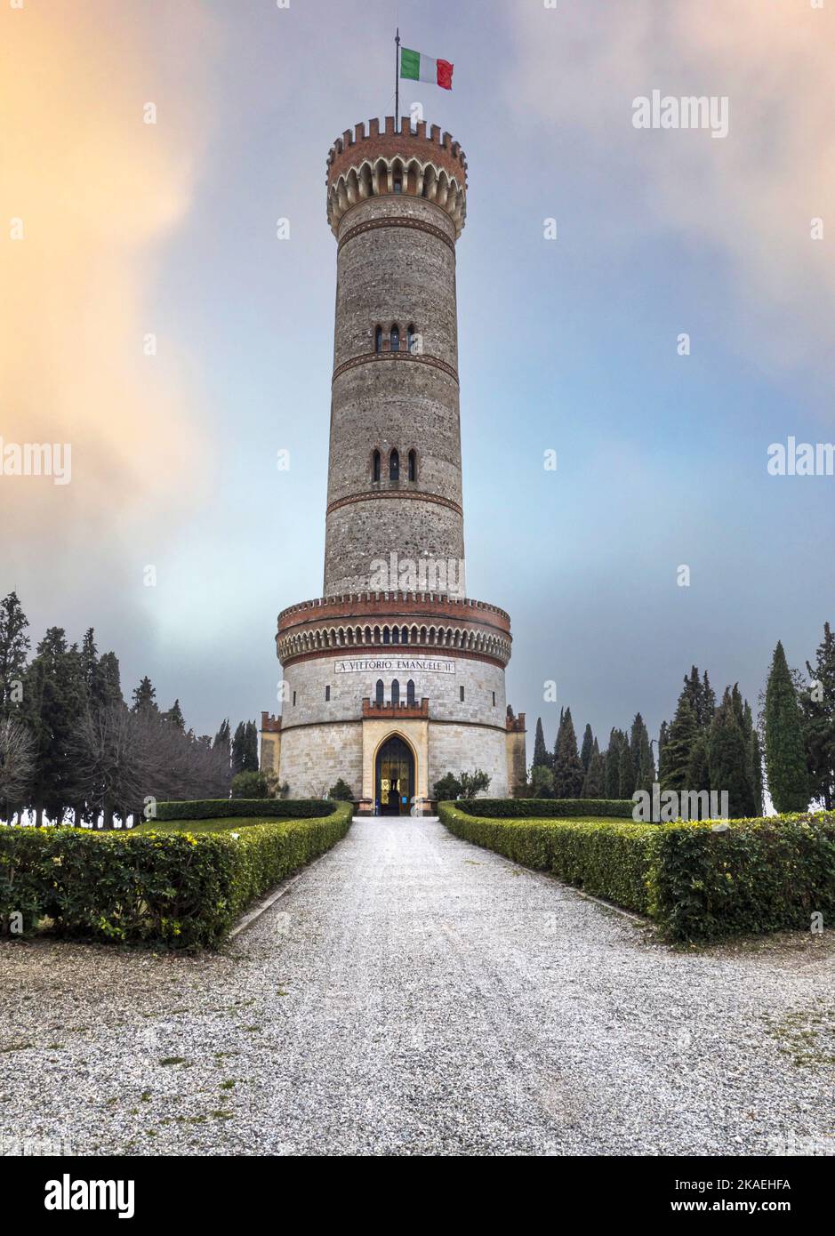 Desenzano, Italy: 03-02-2022: The monumental tower of San Martino della ...