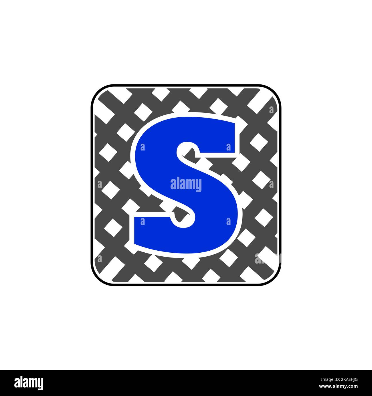 A vector design of letter S with blue in square on white background ...