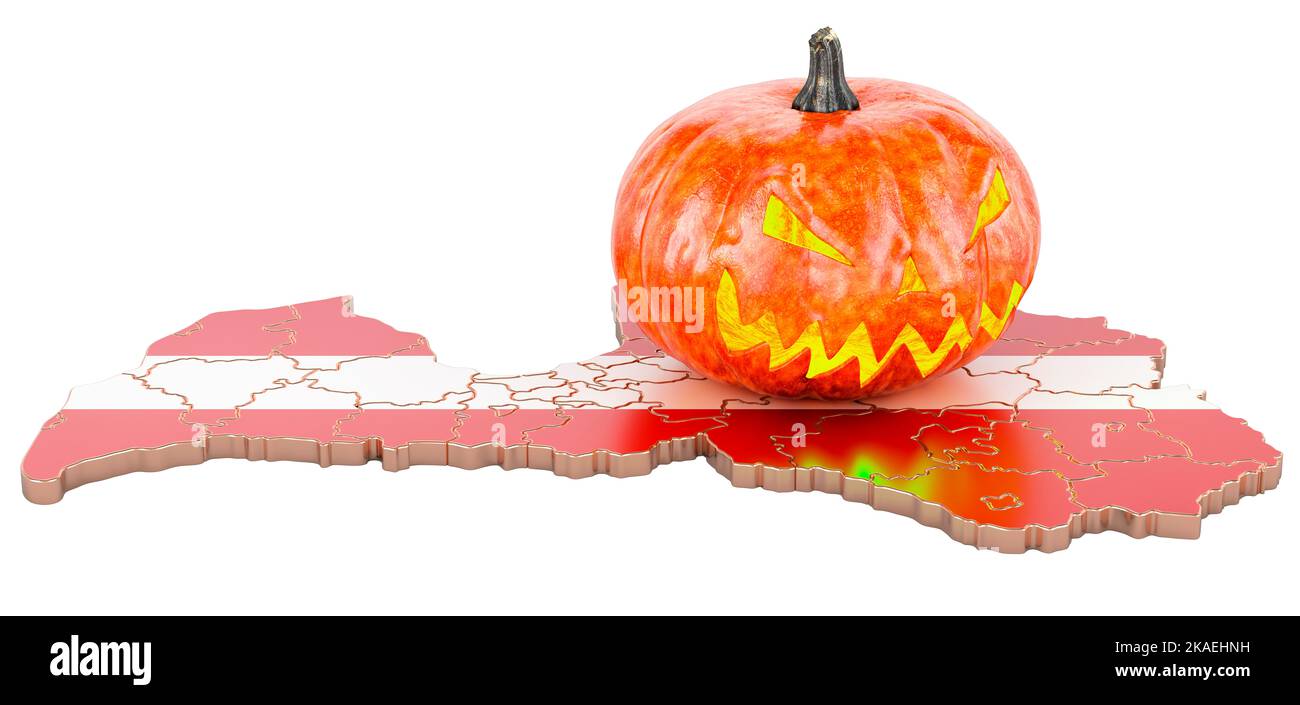 Halloween in Latvia concept, 3D rendering isolated on white background ...