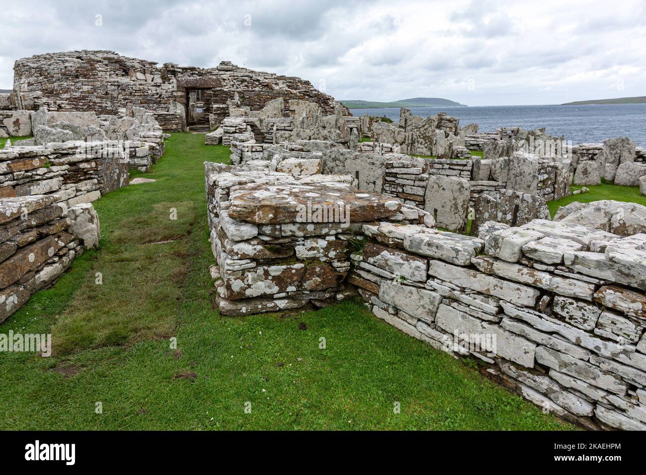 Entrance of Broch of Gurness, Iron Age broch village , Mainland, Orkney ...