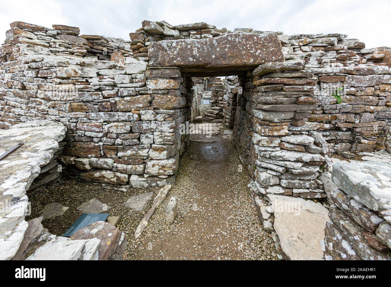Entrance of Broch of Gurness, Iron Age broch village , Mainland, Orkney ...