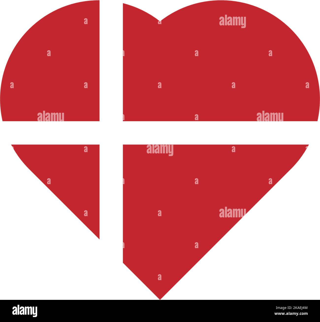 A vector illustration of the flag of Denmark in the shape of a heart on ...