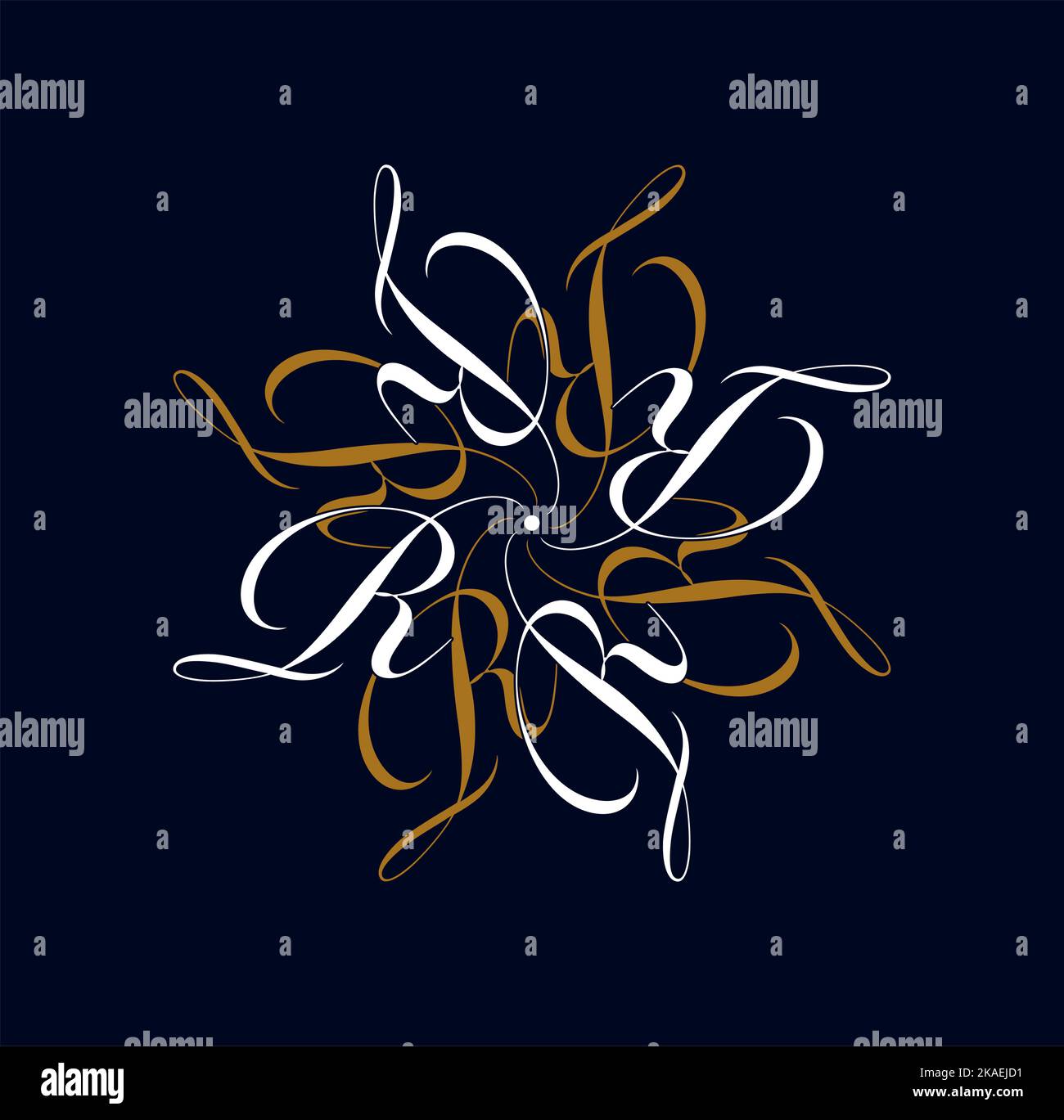 A vector illustration of the letter R in a circle on a blue background ...