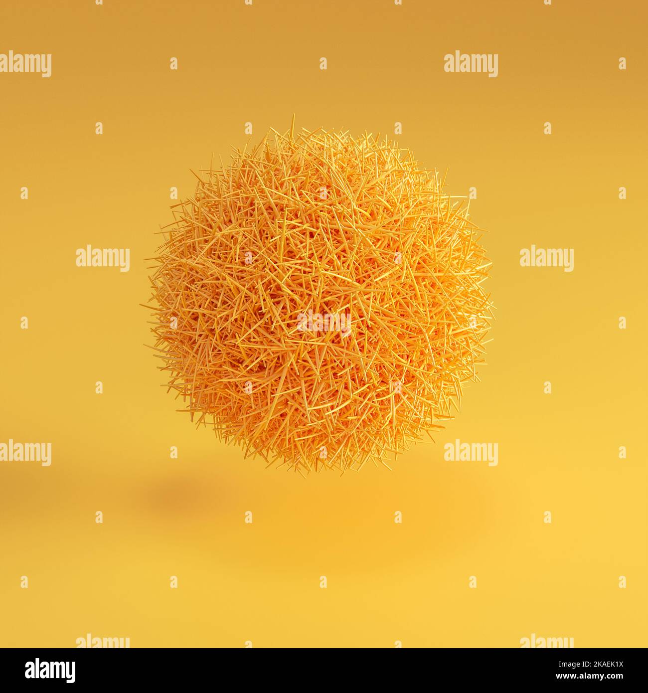 ball of yellow hair on a yellow background. 3d render Stock Photo - Alamy