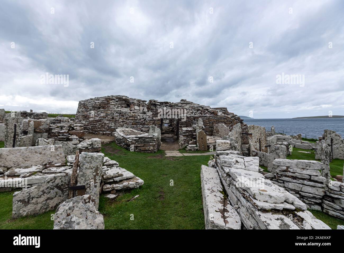 Entrance of Broch of Gurness, Iron Age broch village , Mainland, Orkney ...