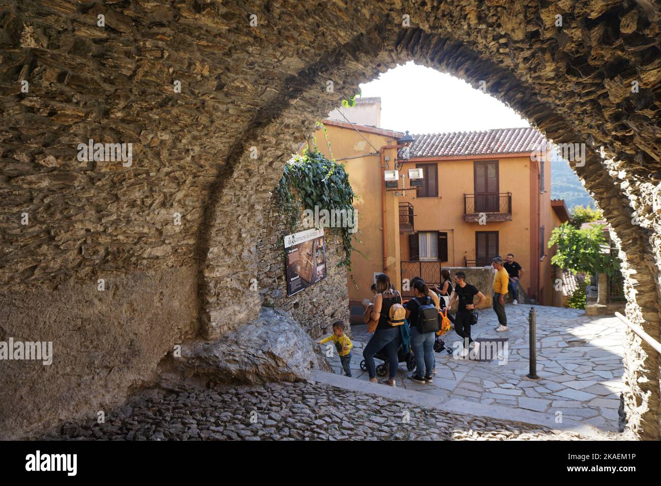 Aritzo, Sardinia, Italy. Old Spanish prison Sa Bovida XVI century Stock ...