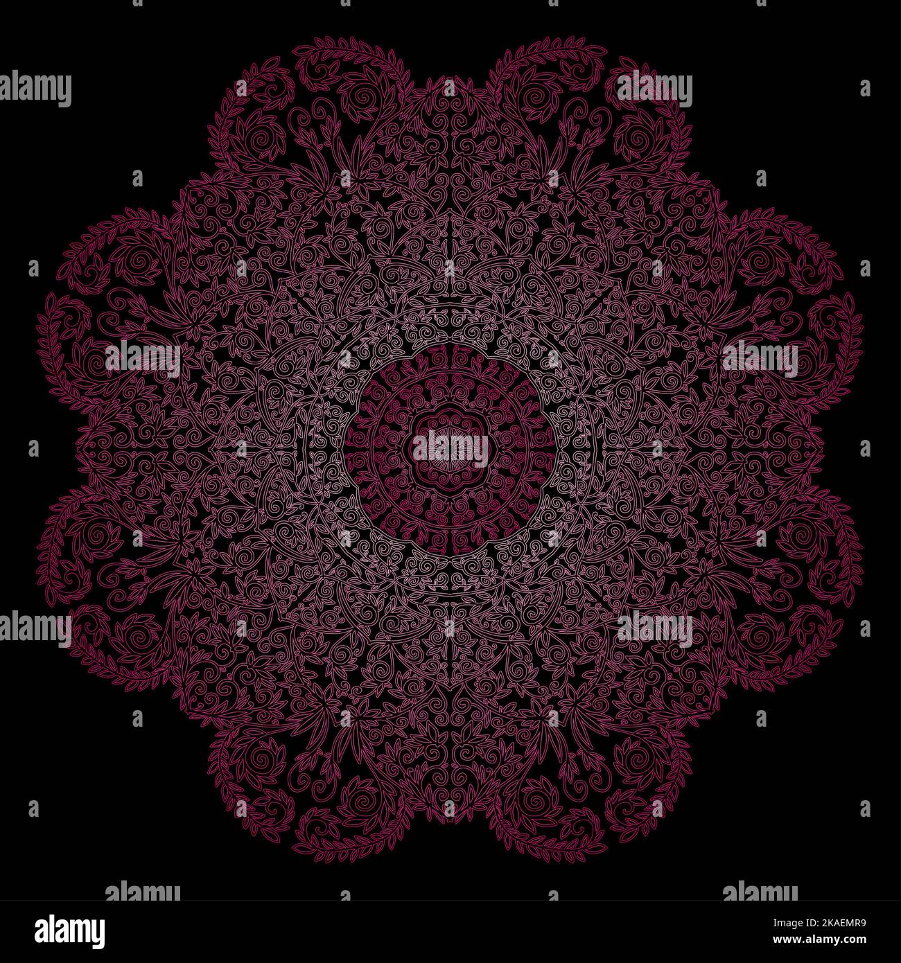 Abstract decorative ornate mandala on dark background Stock Photo - Alamy