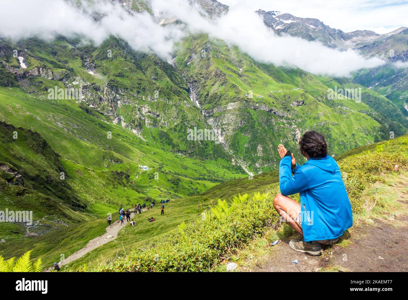 July 14th 2022, Himachal Pradesh India. A male traveler enjoying exotic ...