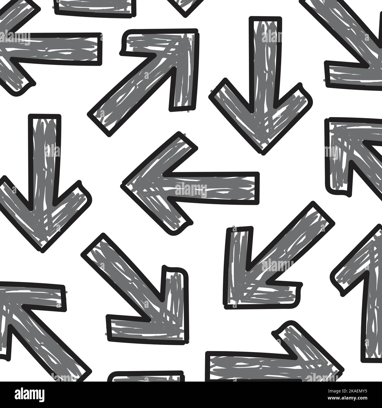 Gray and black chaotic arrows Isolated on a white background. Ink ...