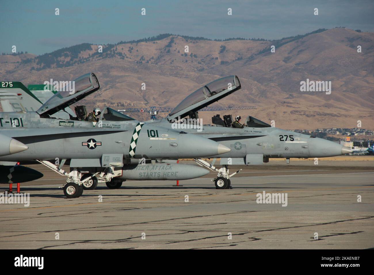 Marines F-18s parked on the ramp at Boise airport Stock Photo - Alamy