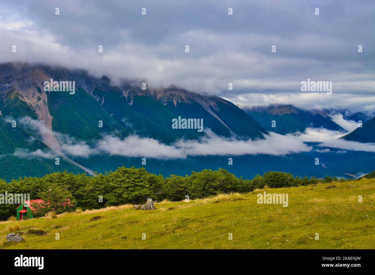 The wild Saint Arnaud Range, seen from Mount Robert, Nelson Lakes ...