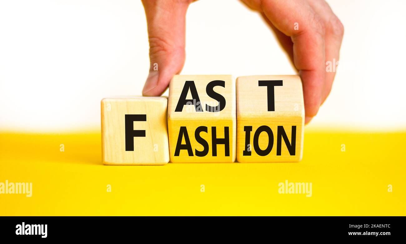 Fast fashion symbol. Concept words Fast fashion on wooden cubes ...