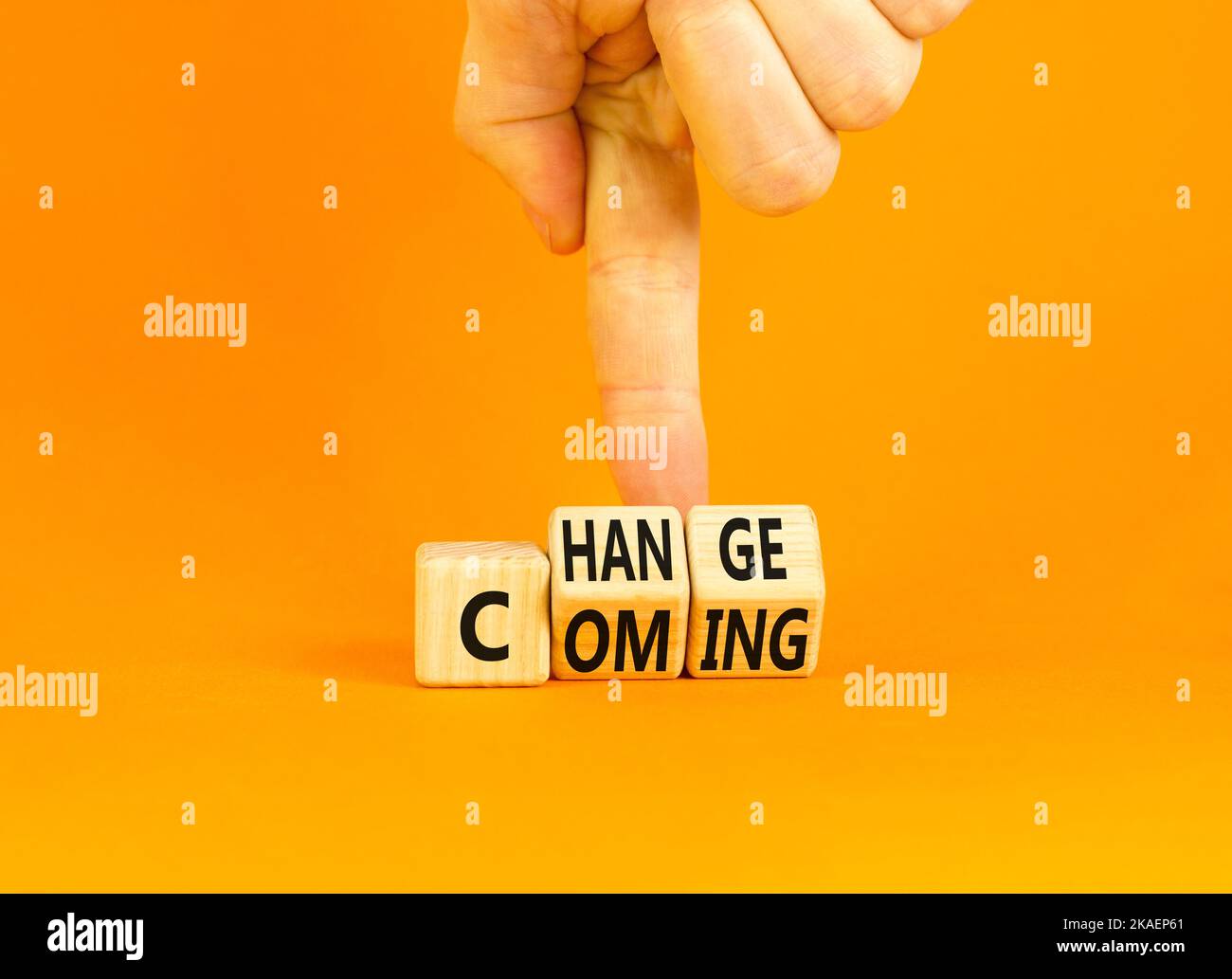 Change is coming symbol. Concept words Change and Coming on wooden ...