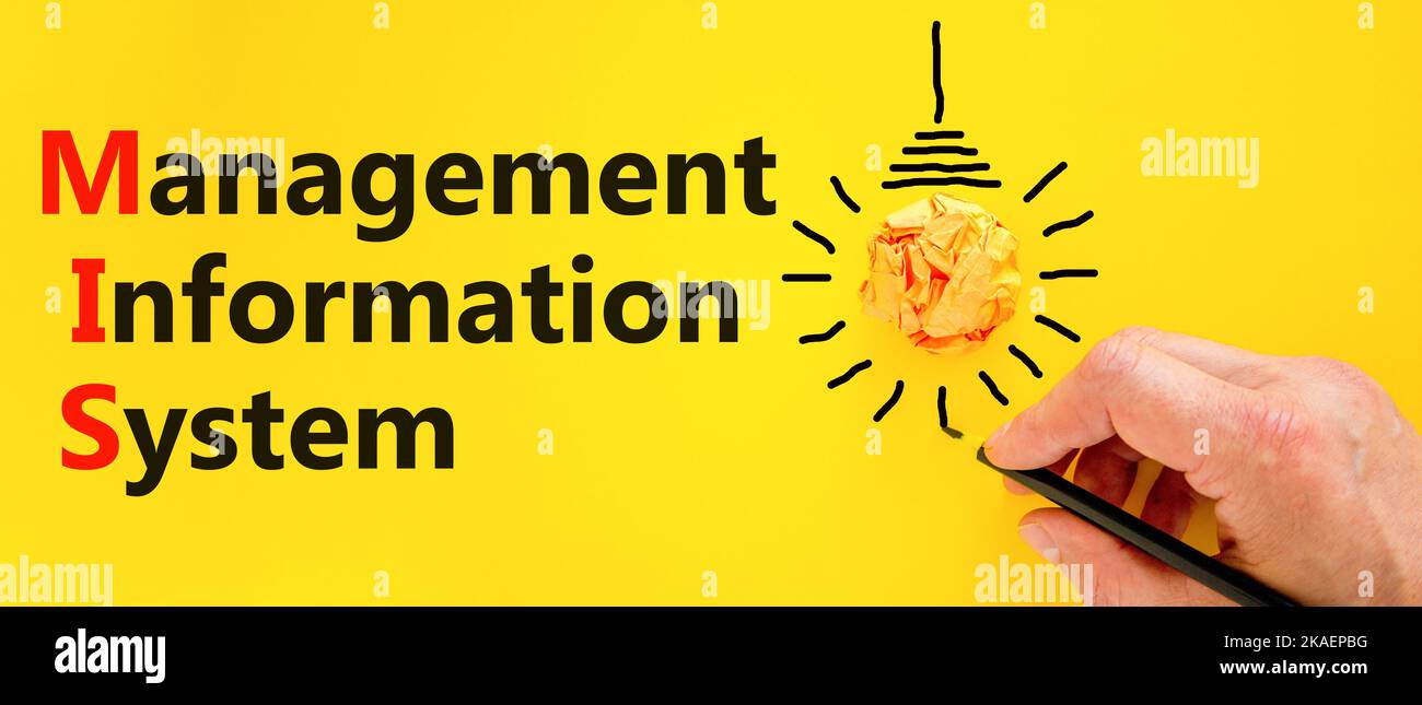 MIS management information system symbol. Concept words MIS management information system on a ...