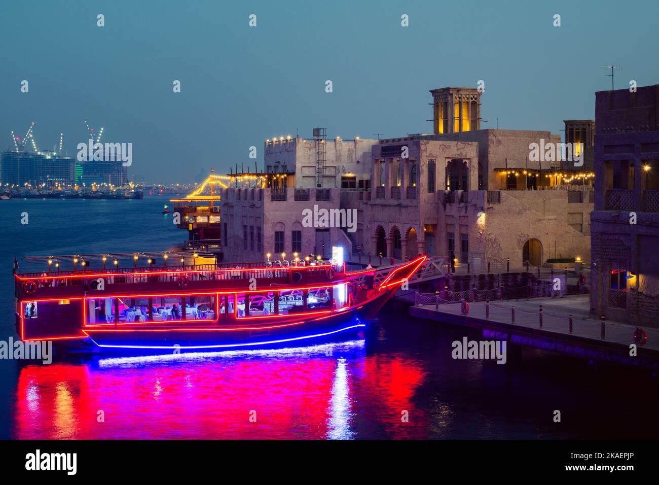 Dubai, UAE - 12th october, 2022: illuminated vintage vessel restaurant ...