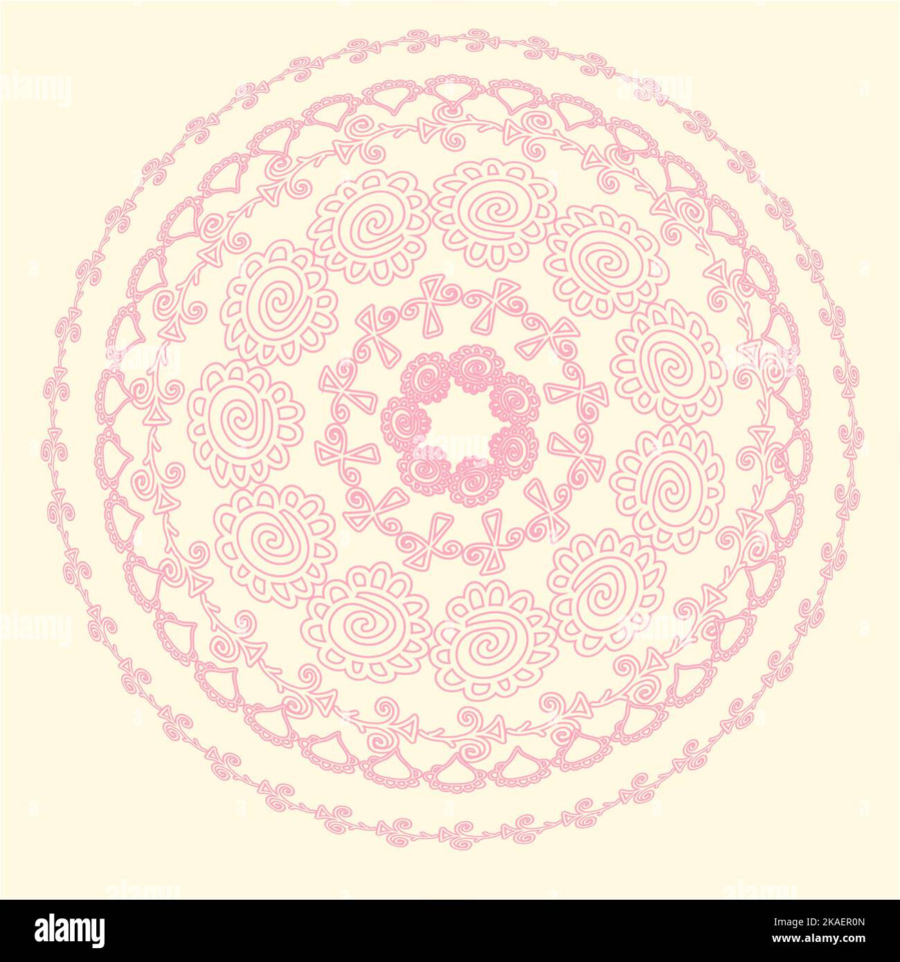 Decorative floral backdrop design for web with lacy ornament in circle ...