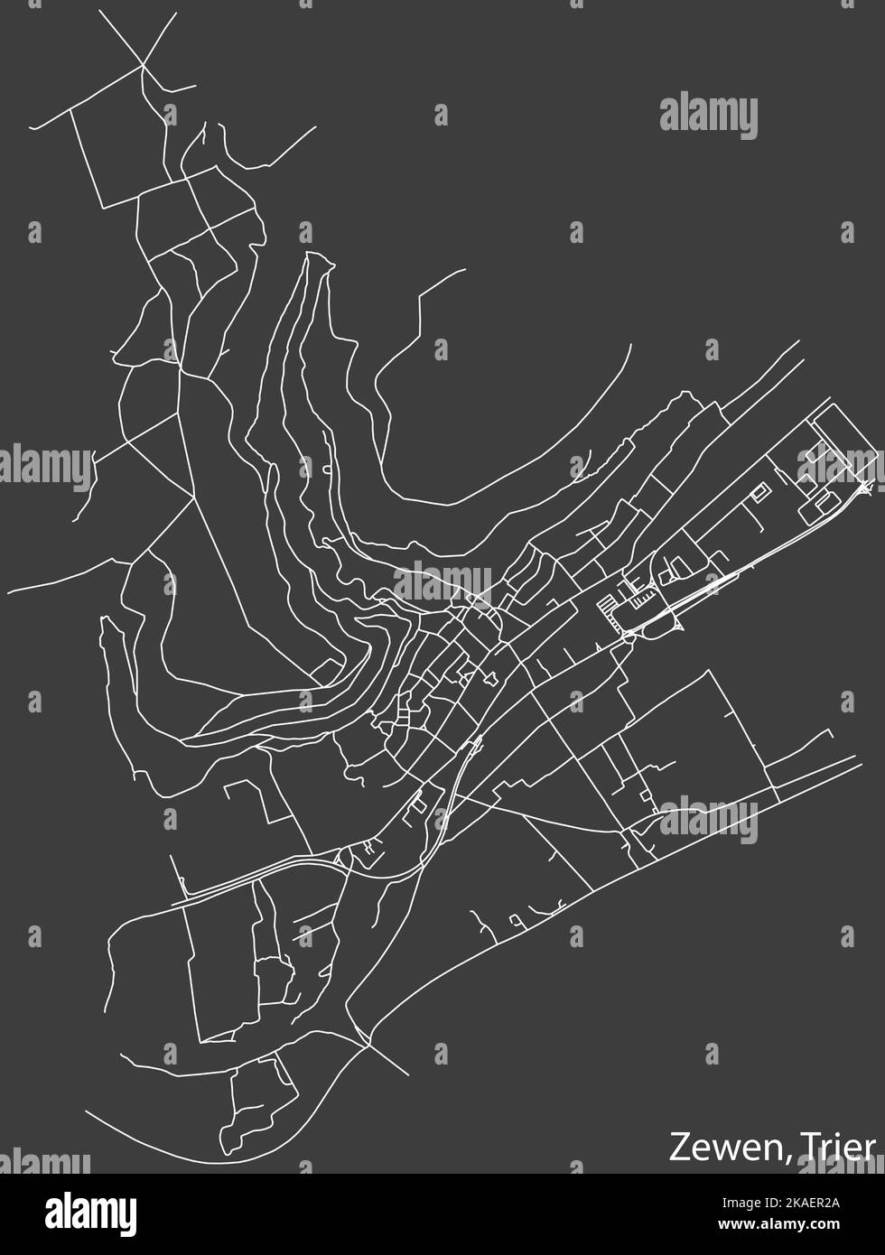 Street roads map of the ZEWEN MUNICIPALITY, TRIER Stock Vector Image ...