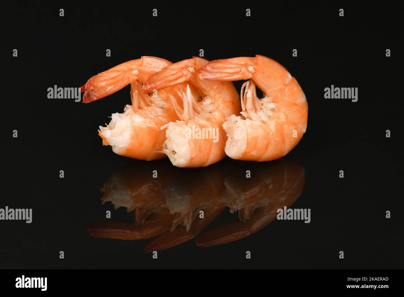 Shrimp isolated on acrylic black background. High resolution photo ...