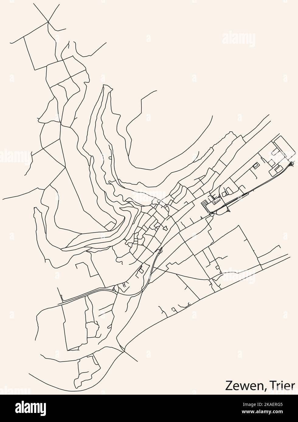 Street roads map of the ZEWEN MUNICIPALITY, TRIER Stock Vector Image ...