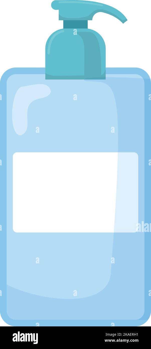 Plastic pump bottle. Blue liquid dispenser icon Stock Vector Image ...