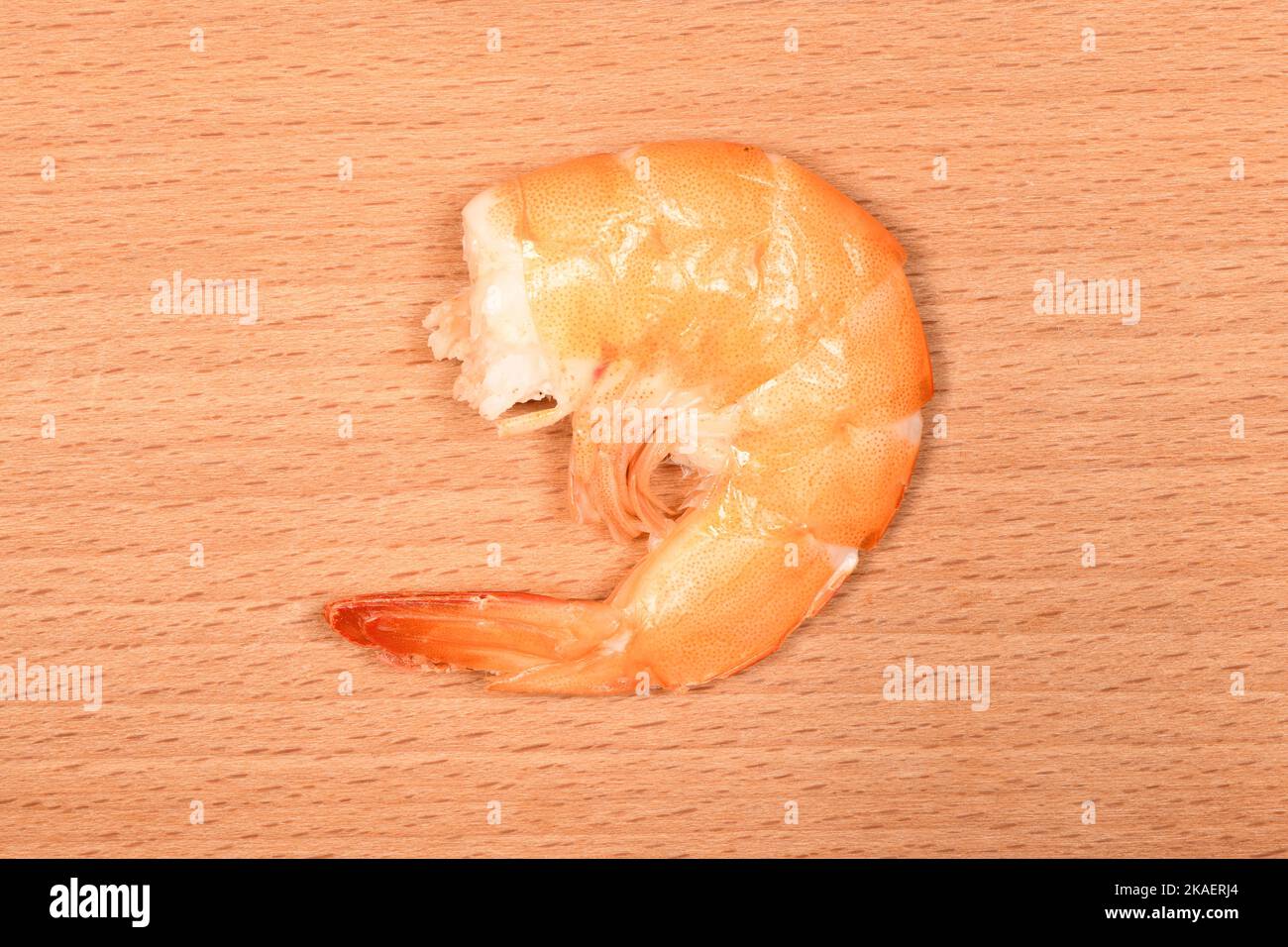 Perfectly retouched shrimp on wood background. High resolution photo ...