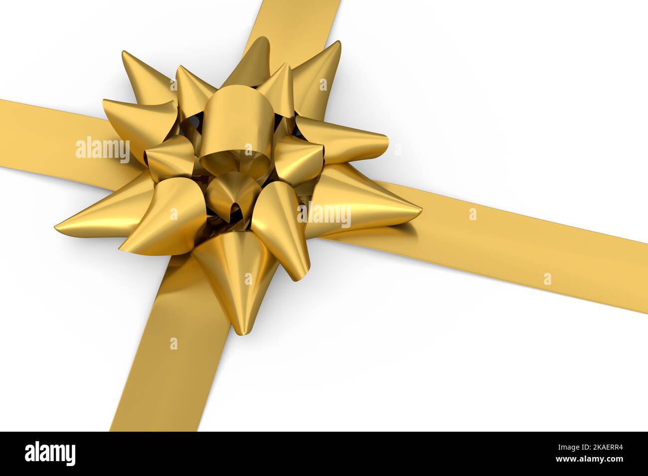 Realistic decorative bow or gift ribbon for gift box isolated on white ...